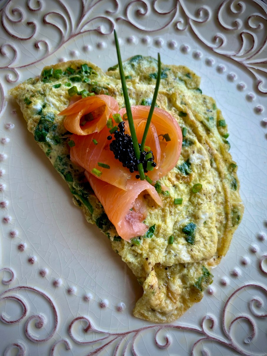 Herb Omelette with Smoked Salmon and Caviar – BeautyBeyondBones